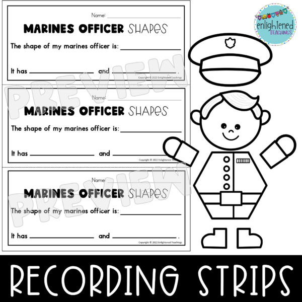 Veterans Day Craft - Build a Marines Officer Shape Craft - 2D Shape ...