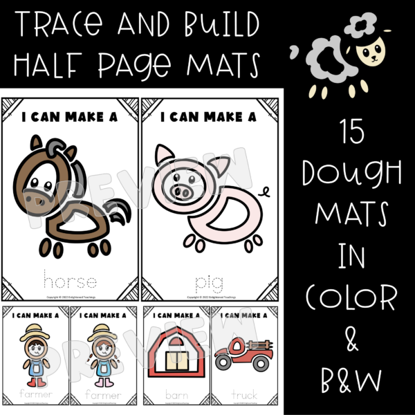 Farm Play Dough Mats Fine Motor Skills, Farm Playdough Mats, Farm ...