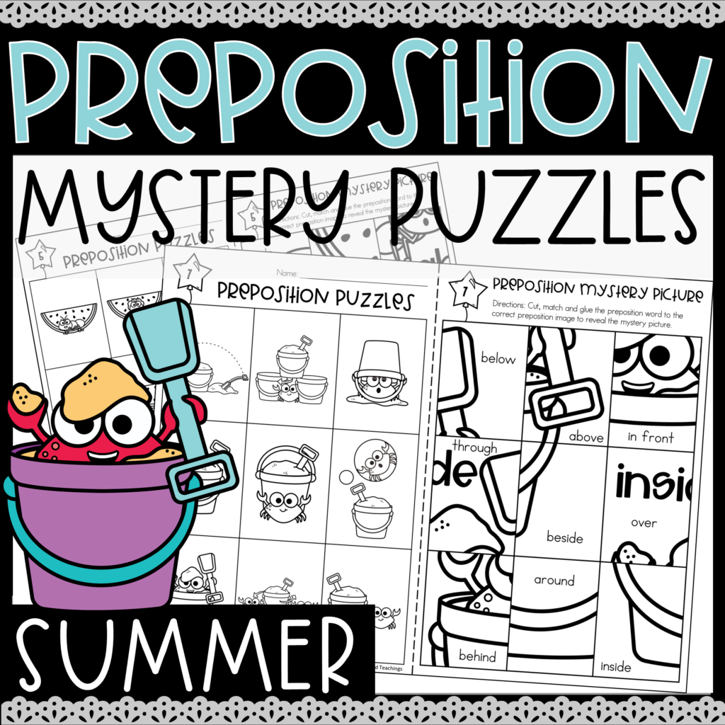Summer Preposition Worksheets - Preposition Mystery Picture Puzzles ...