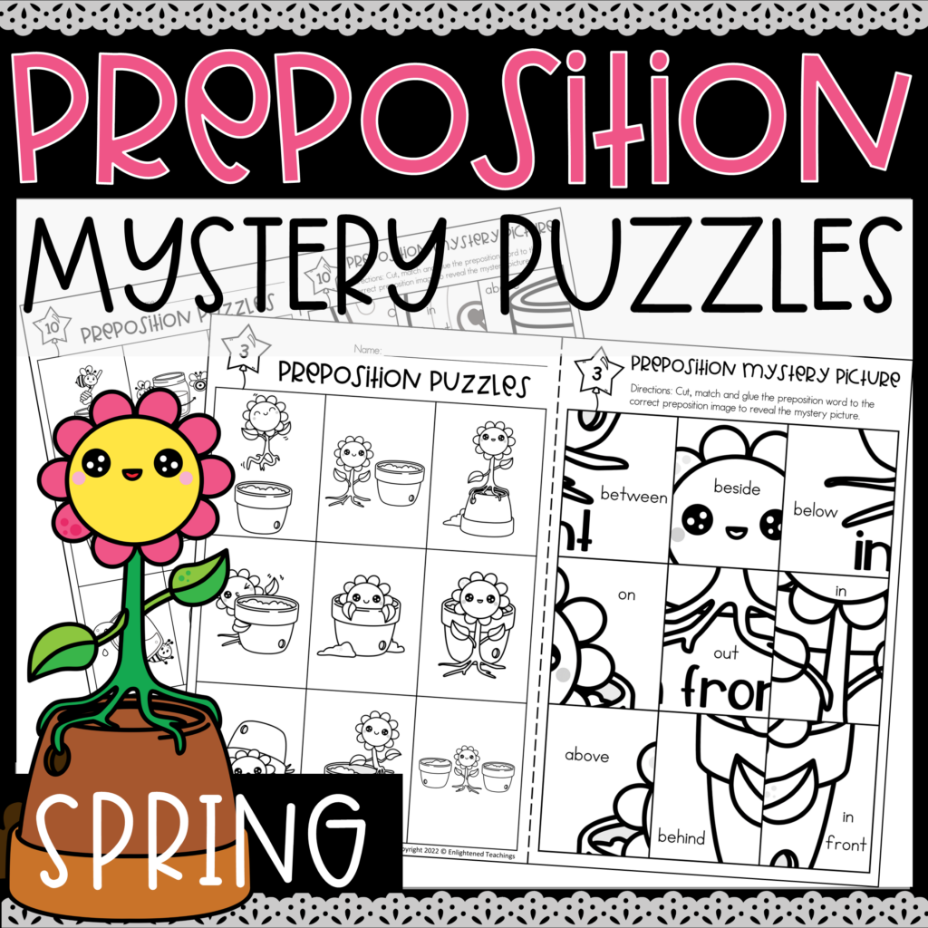 Spring Preposition Worksheets - Preposition Mystery Picture Puzzles ...
