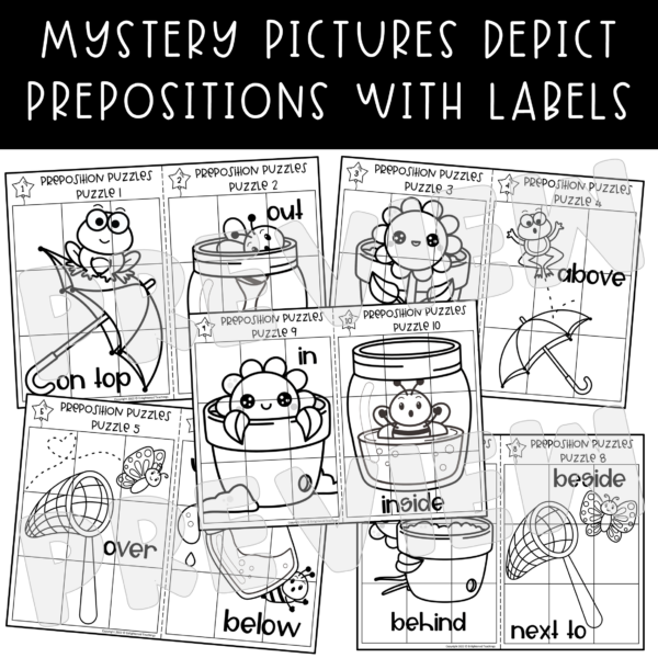 Spring Preposition Worksheets - Preposition Mystery Picture Puzzles ...