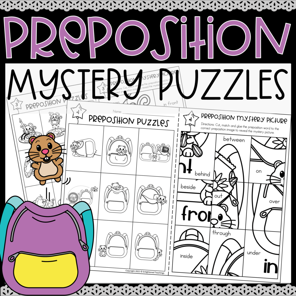 School Preposition Worksheets - Preposition Mystery Picture Puzzles ...