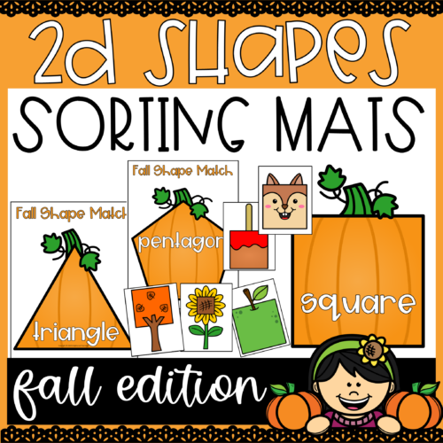 Fall 2D Shapes Sorting Mats Shape Matching Math Center - Autumn Shapes ...
