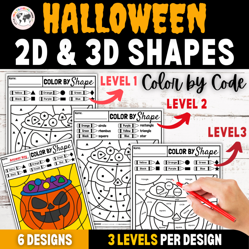 Halloween Color By Code - Halloween 2D Shape Activity - Halloween ...