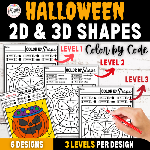 Halloween Color By Code - Halloween 2D Shape Activity - Halloween ...