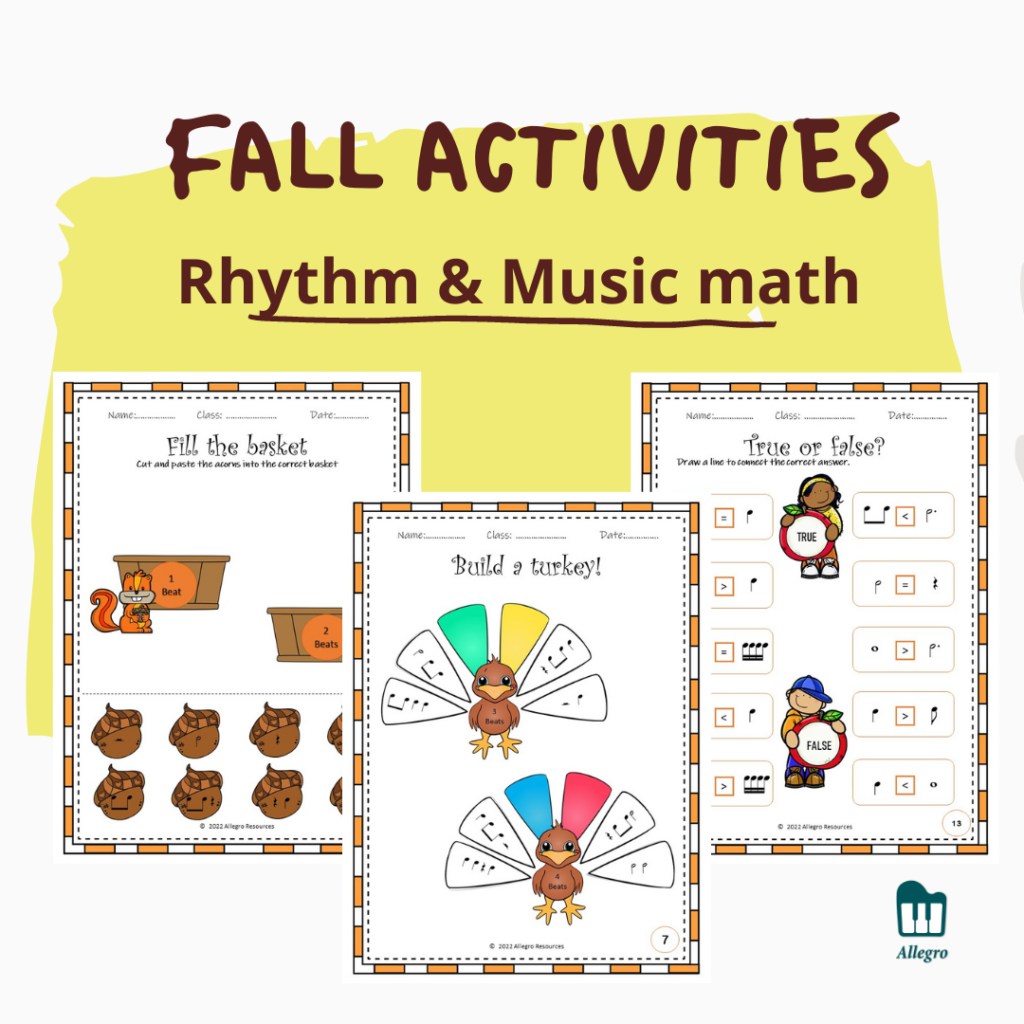 FALL ACTIVITIES - Rhythm and Music Math - Made By Teachers