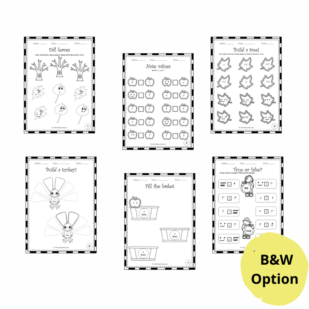 FALL ACTIVITIES - Rhythm and Music Math | Made By Teachers