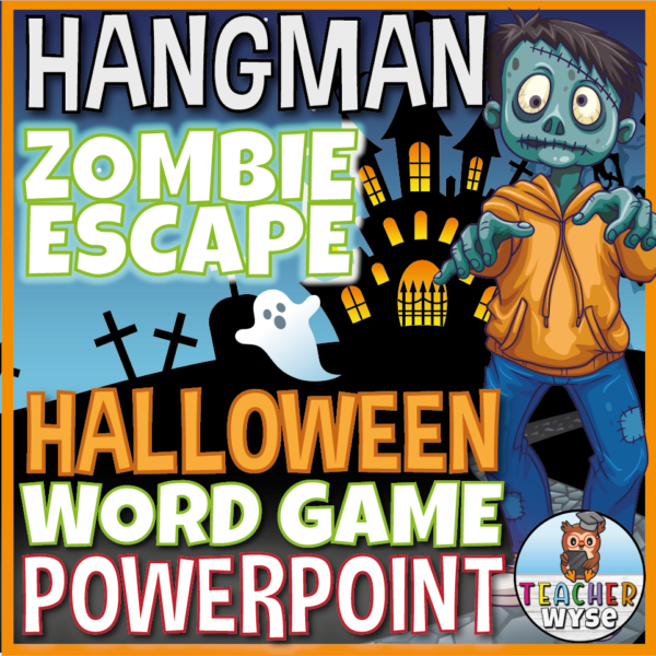 Digital Halloween Word Game | Hangman Zombie Escape A Fun PowerPoint ...