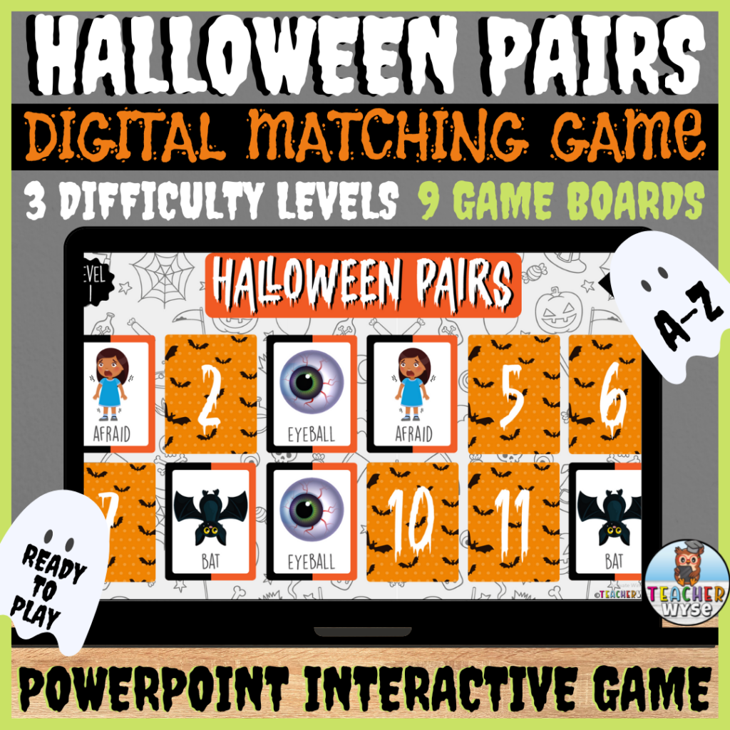 Halloween Pairs Matching Game for PowerPoint | Fun Interactive Digital ...