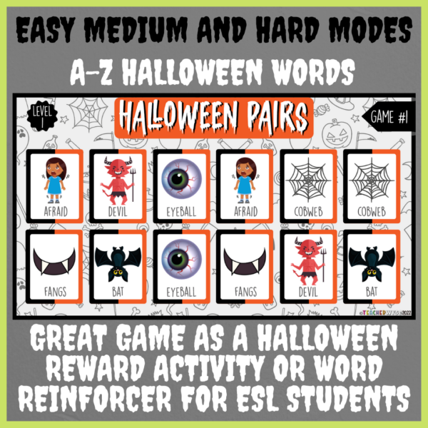 Halloween Pairs Matching Game for PowerPoint | Fun Interactive Digital ...
