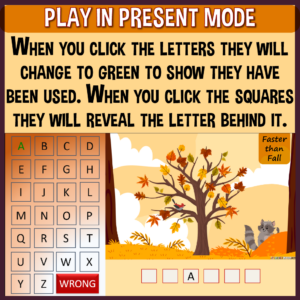 Fall Hangman Interactive Word Game | Faster than Fall A Fun PowerPoint ...