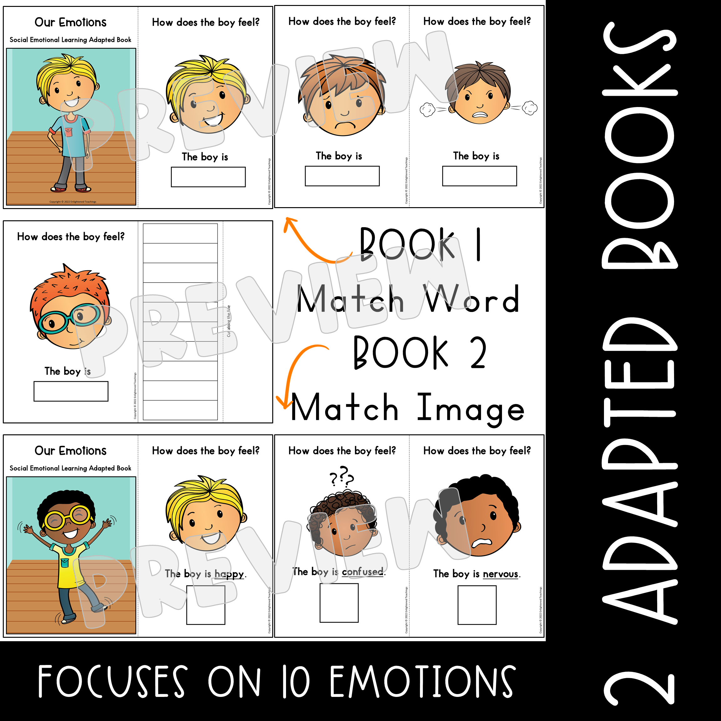 Feelings & Emotions Adapted Book with SEL Activities - Boy Emotions ...