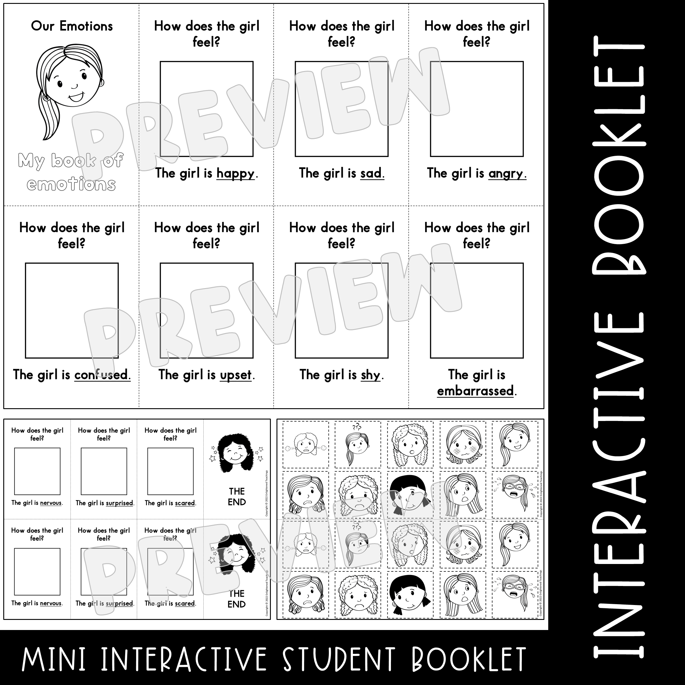 Feelings & Emotions Adapted Book with SEL Activities - Girl Emotions ...