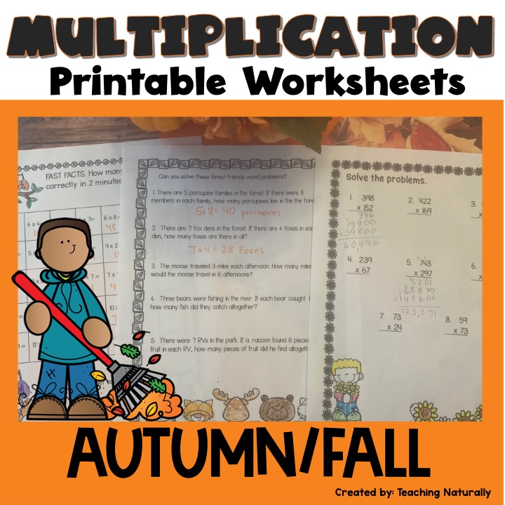 Fall Multiplication Worksheets | Made By Teachers