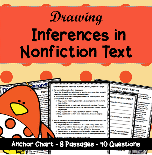 Drawing Inferences in Nonfiction Text: 8 Passages & 40 Questions ...