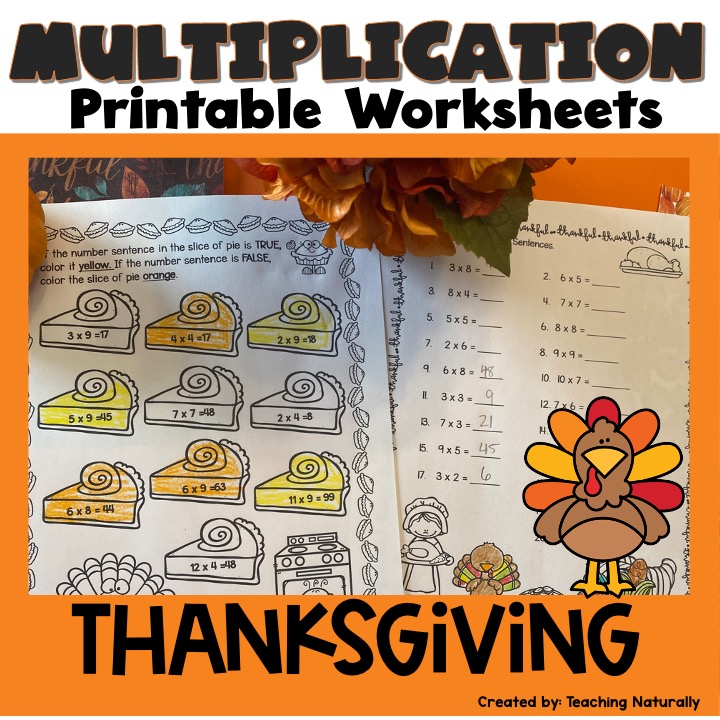 Thanksgiving Multiplication Worksheets | Made By Teachers