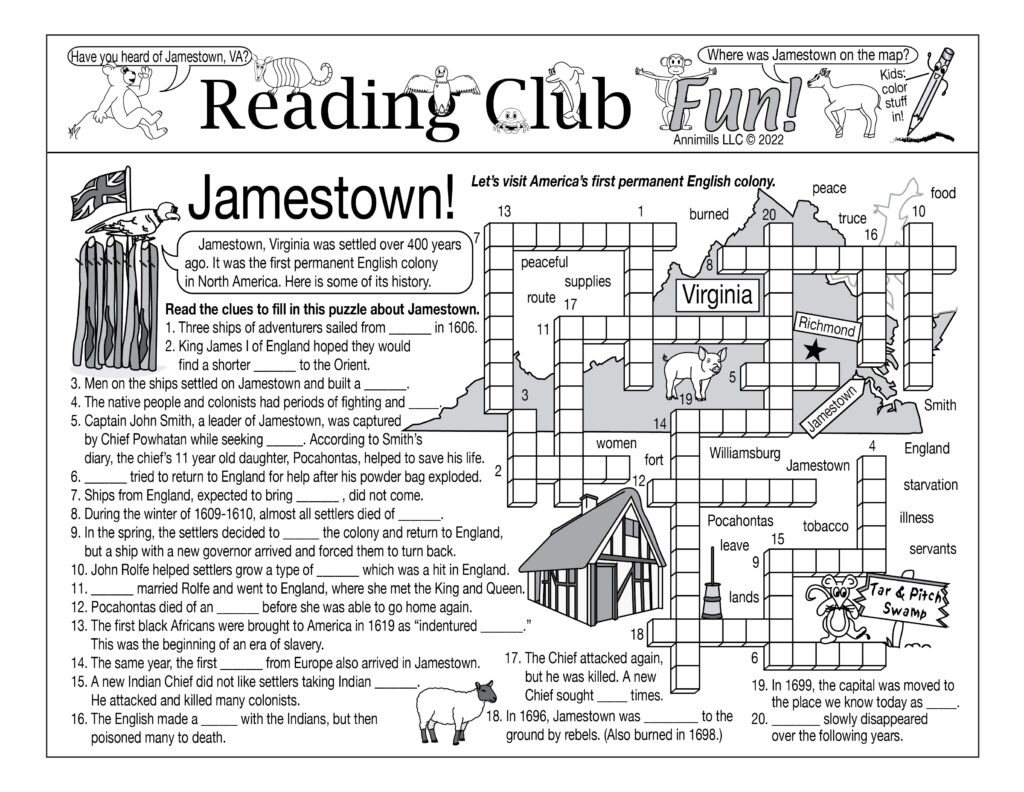 Jamestown, Powhatan, First People (Native Americans) Printable Puzzles ...