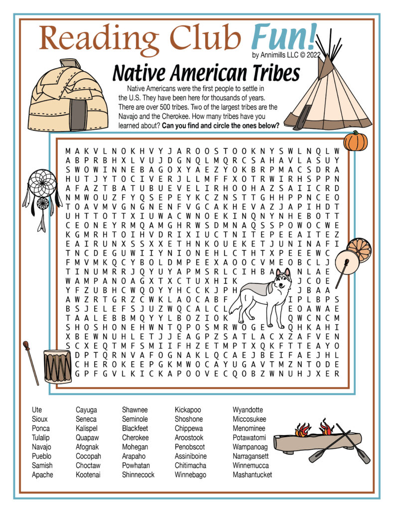 Jamestown, Powhatan, First People (Native Americans) Printable Puzzles ...