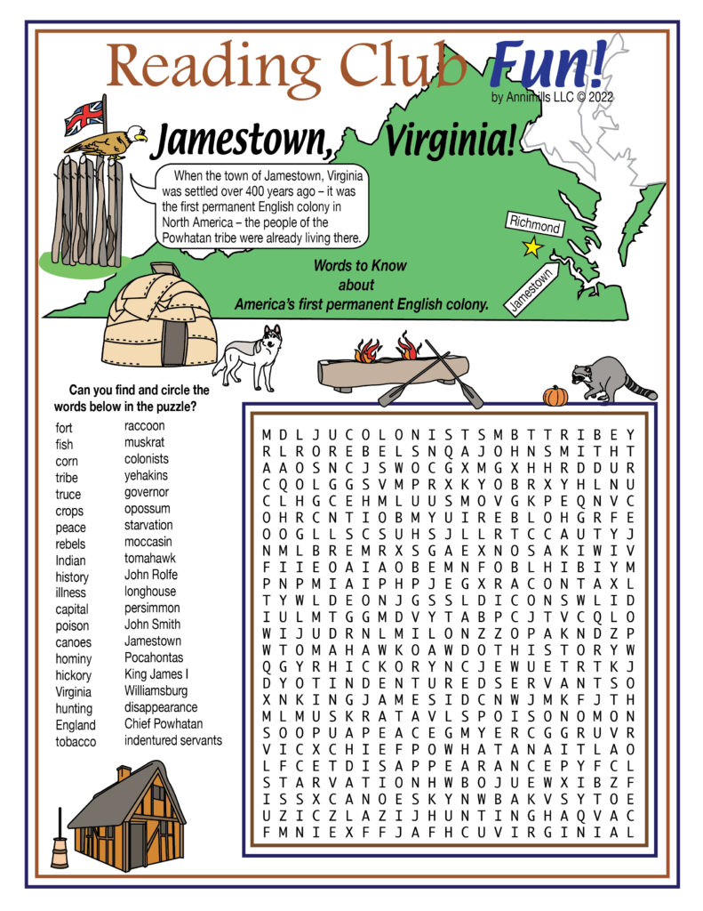 Jamestown, Powhatan, First People (Native Americans) Printable Puzzles ...