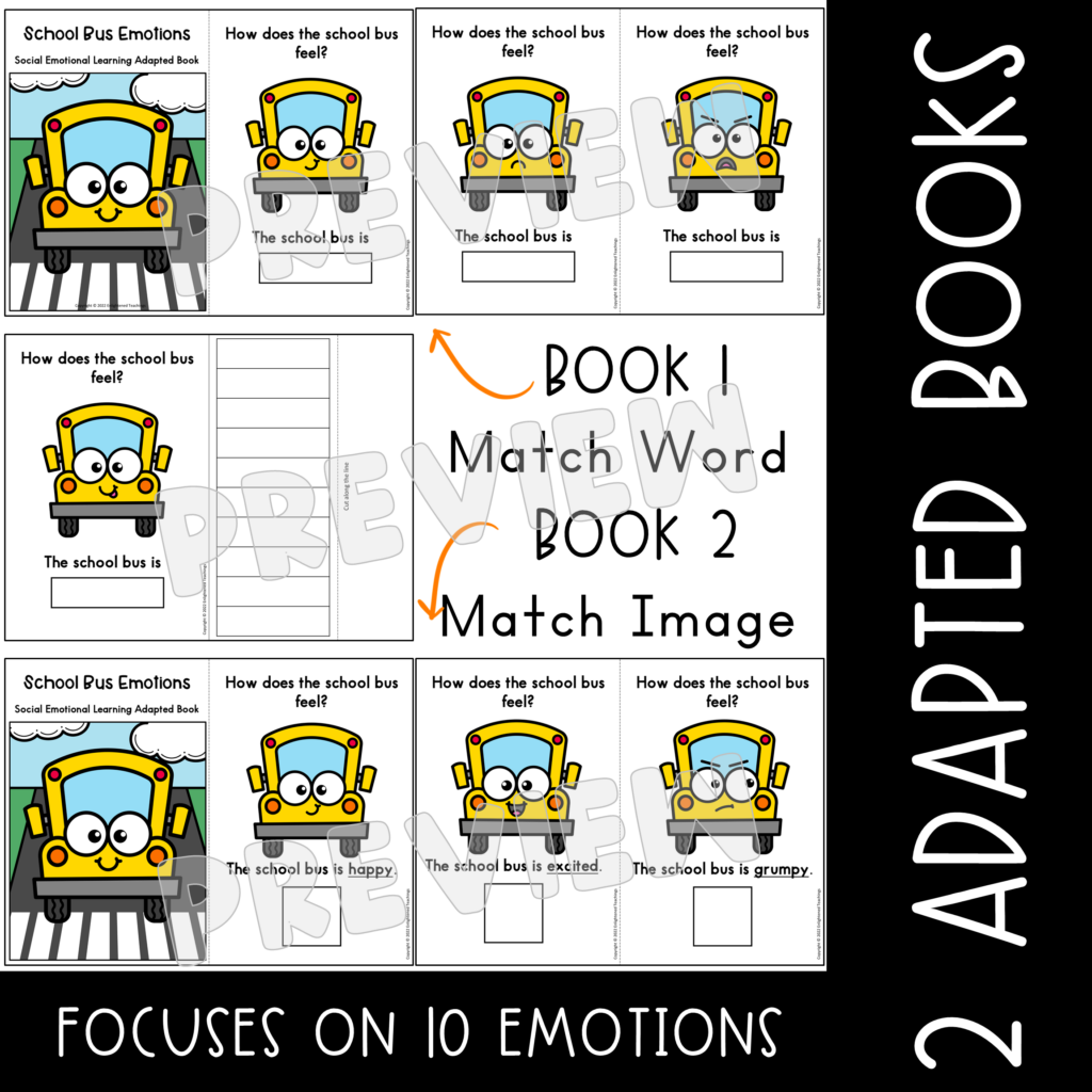Feelings & Emotions Adapted Book with SEL Activities - School Bus ...