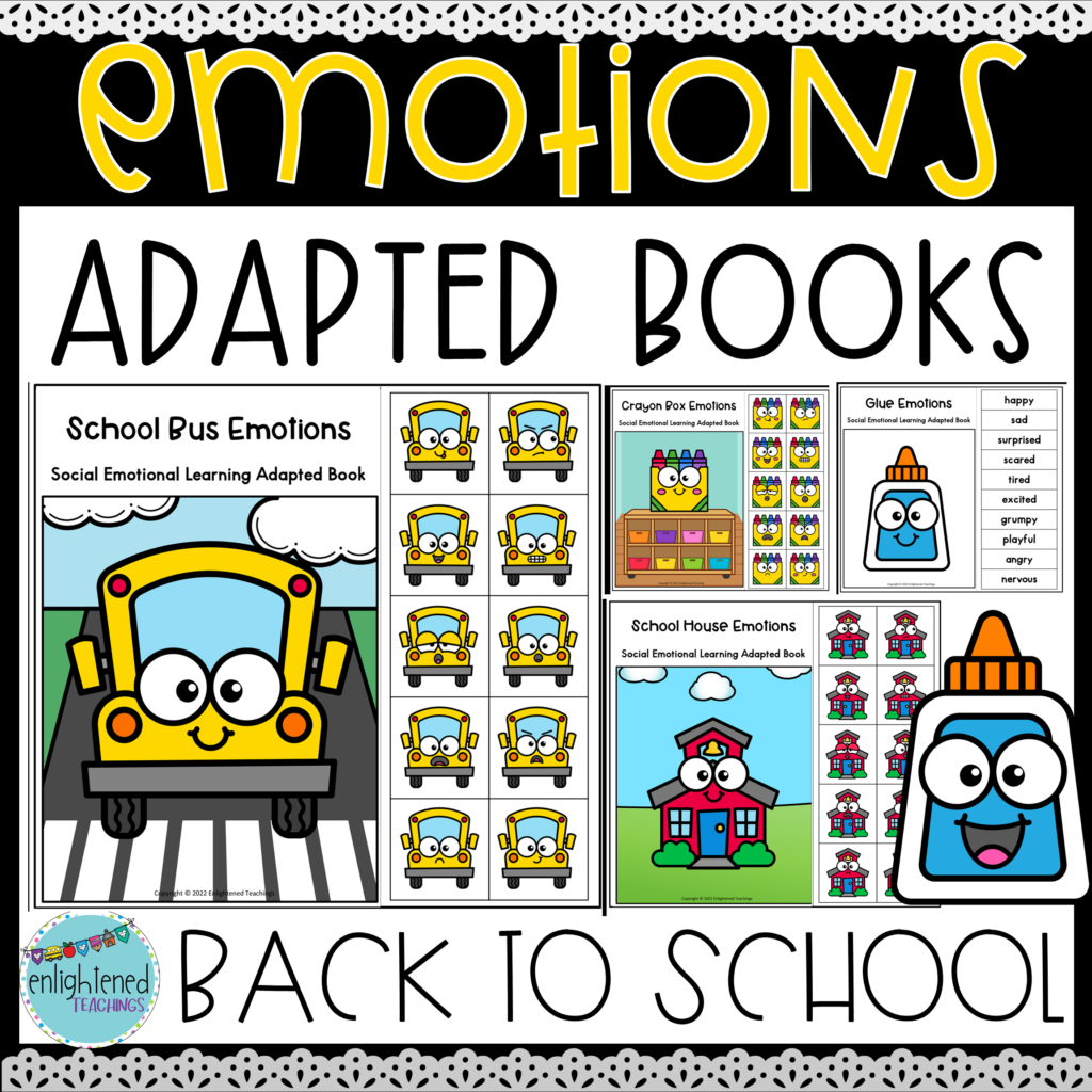 Feelings & Emotions Adapted Book SEL Activities - School Emotions ...