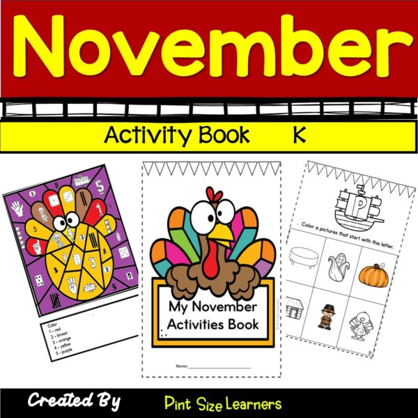 November | Early Finishers Activity Book | Kindergarten | Made By Teachers