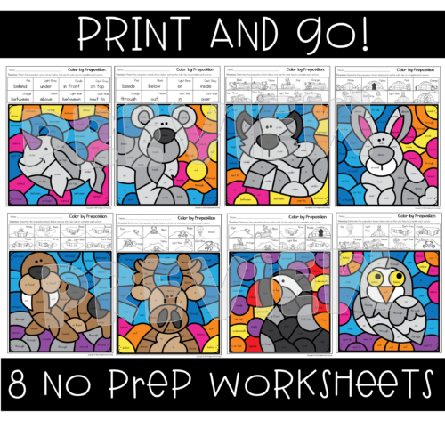 Arctic Animal Preposition Color by Code NO PREP Winter Preposition ...