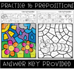 Spring Preposition Color by Code NO PREP Spring Preposition Coloring ...
