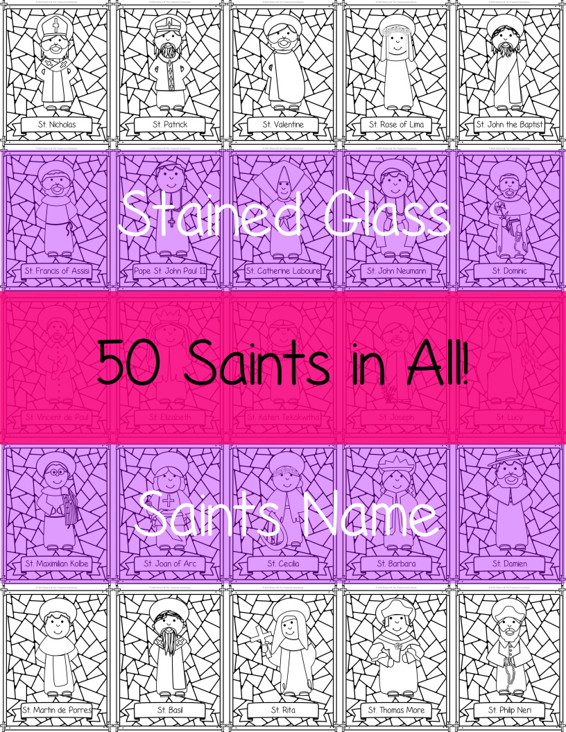 Stained Glass Saints Coloring Pages | Made By Teachers