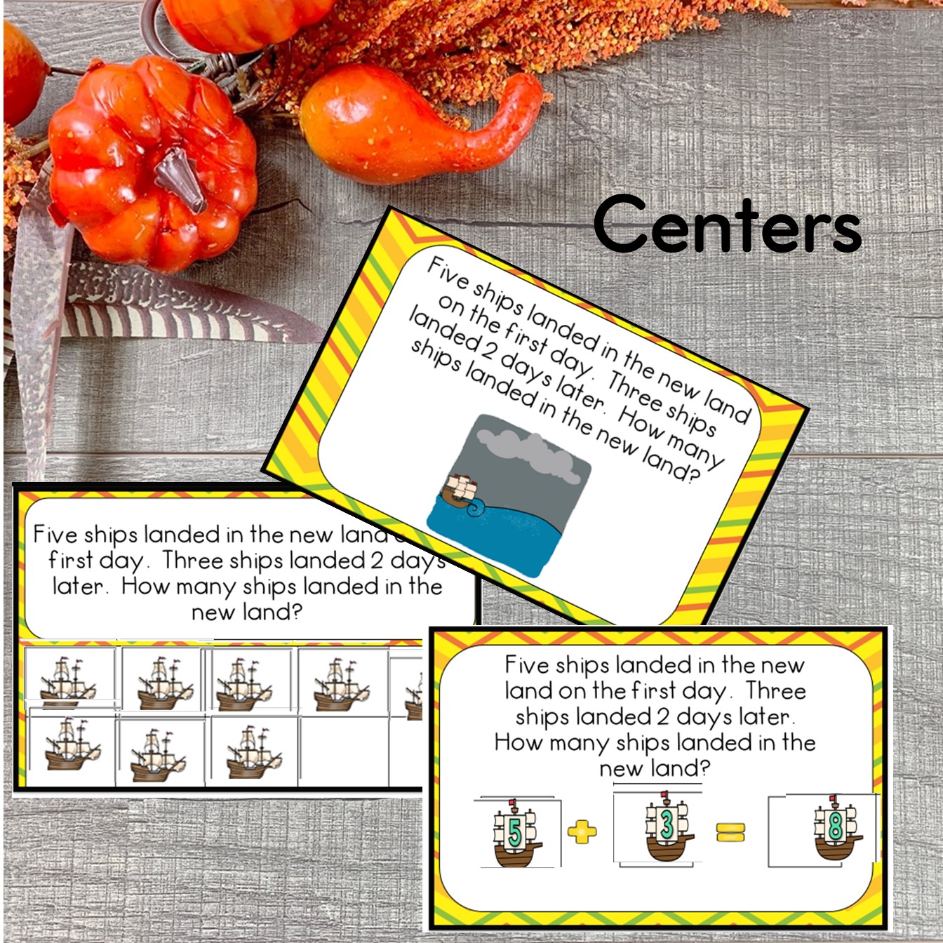 Thanksgiving Addition Word Problems | Centers | Worksheets | K 1 | Made ...