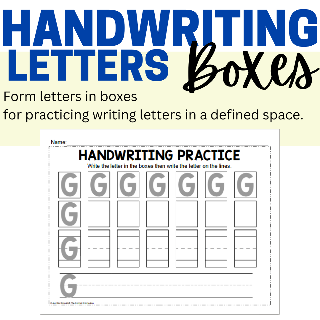 Alphabet Handwriting Boxes with Capital Letters | Made By Teachers