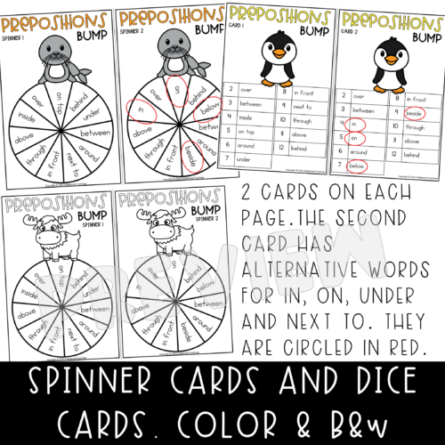 Winter Preposition BUMP Game - Positional Words BUMP - Arctic Animal ...
