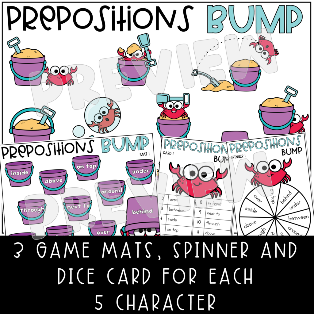Summer Preposition BUMP Game - Positional Words BUMP - Summer Theme ...