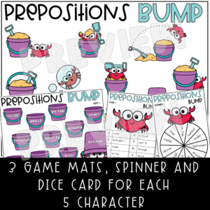 Summer Preposition BUMP Game - Positional Words BUMP - Summer Theme ...
