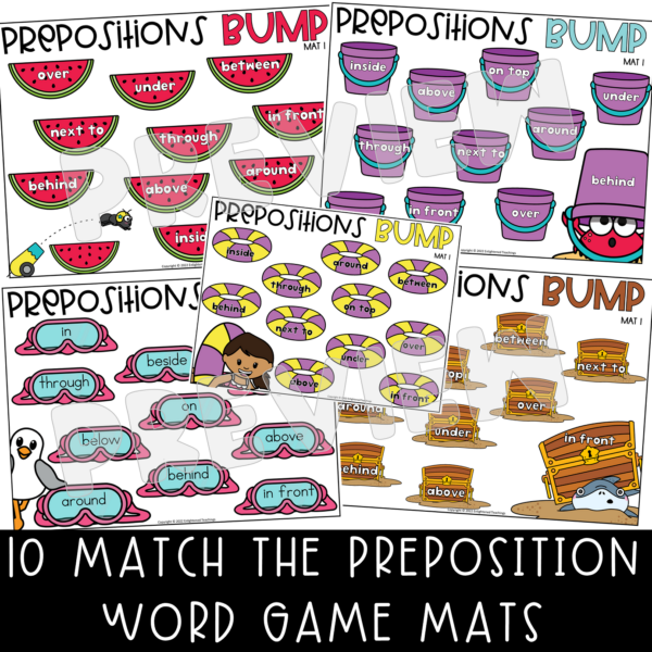 Summer Preposition BUMP Game - Positional Words BUMP - Summer Theme ...