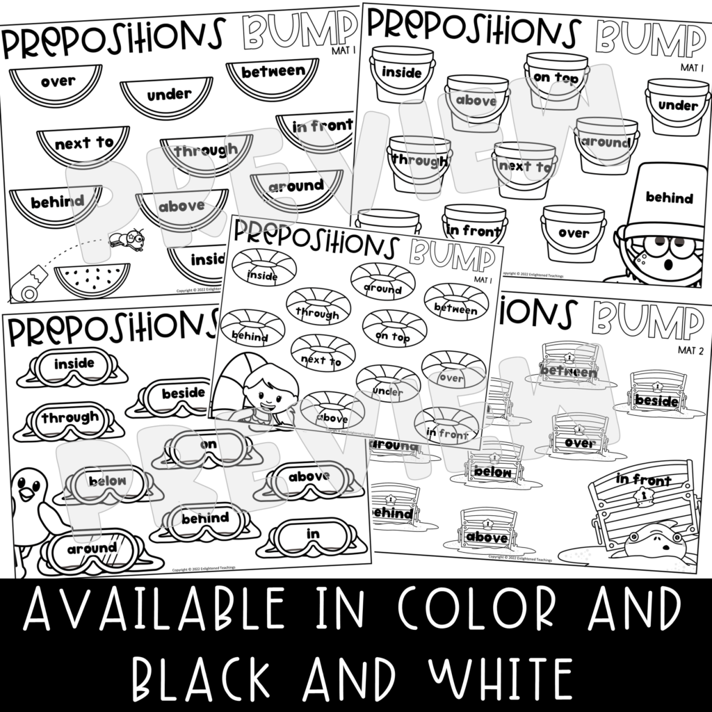 Summer Preposition BUMP Game - Positional Words BUMP - Summer Theme ...