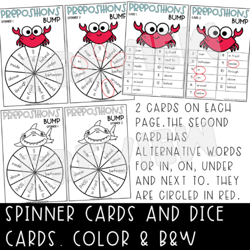 Summer Preposition BUMP Game - Positional Words BUMP - Summer Theme ...