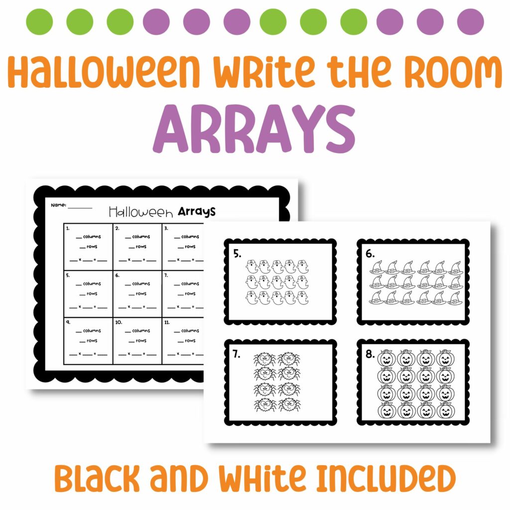 Halloween Arrays Write the Room: Halloween Math Center | Made By Teachers