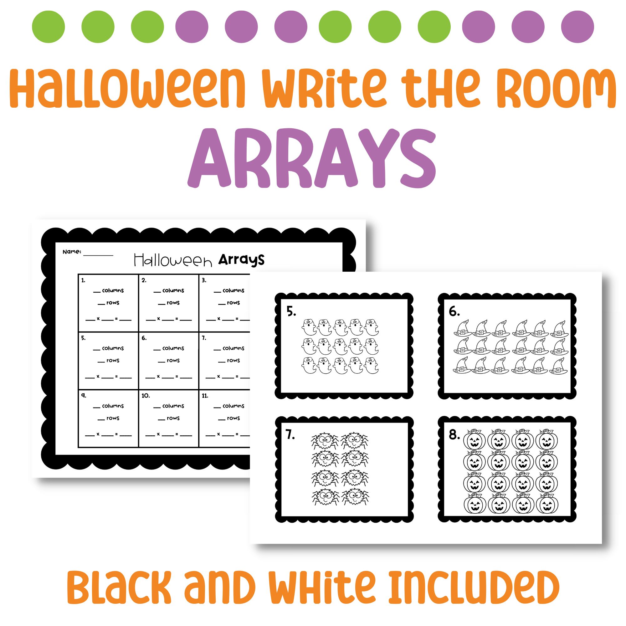 Halloween Arrays Write the Room: Halloween Math Center | Made By Teachers