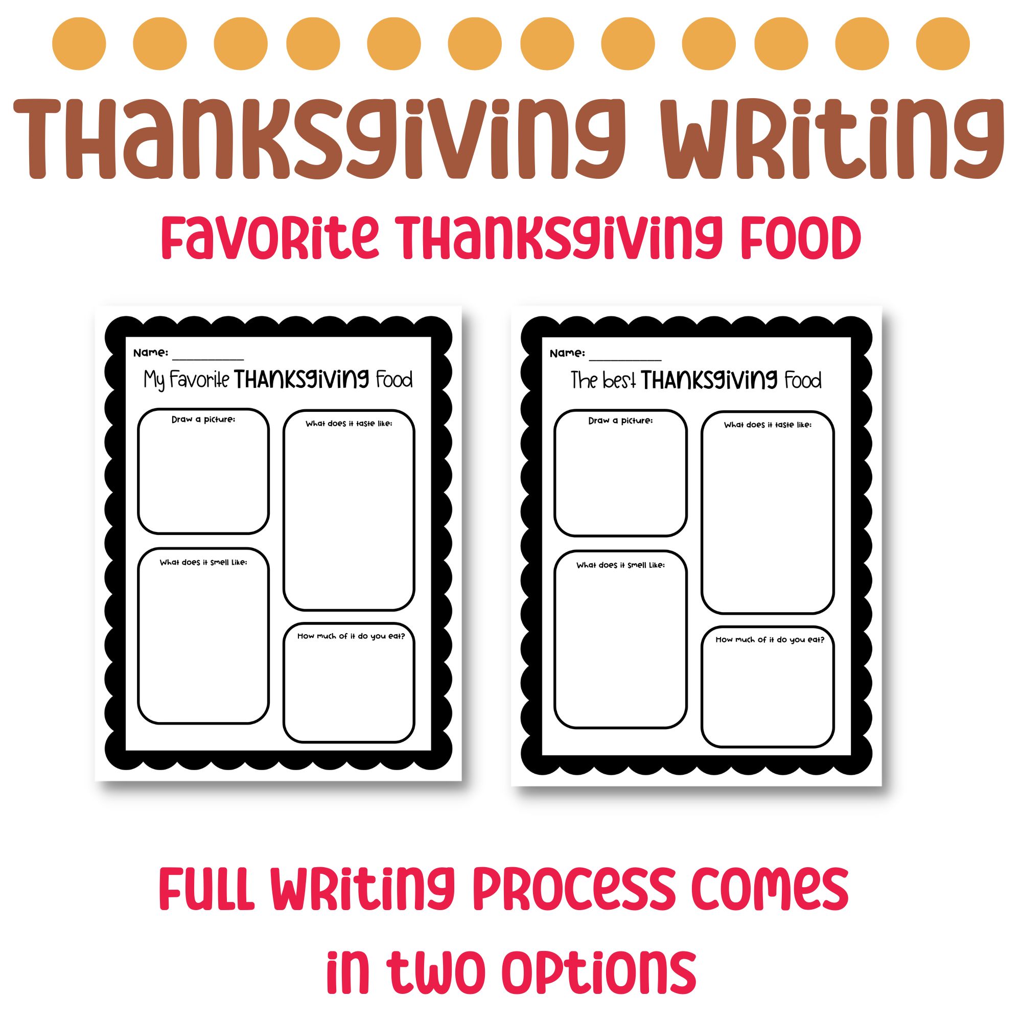 Thanksgiving Writing Project and Craft: Favorite Thanksgiving Food ...