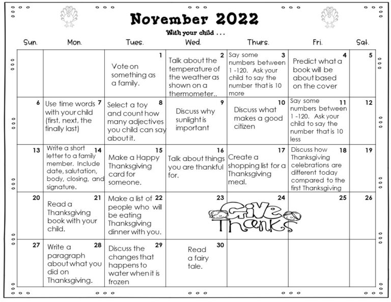 Homework Calendar Editable 1st Grade November 2022 Free | Made By Teachers