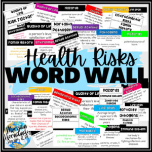 Health Vocabulary Word Wall | Health Risks Unit - Made By Teachers