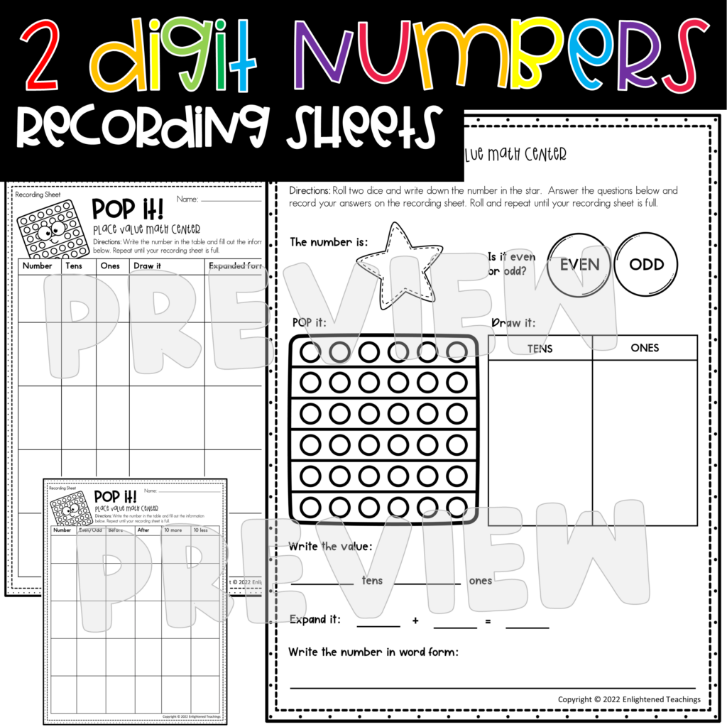 POP IT | Bubble POP Place Value Math Center & Pennants | Made By Teachers