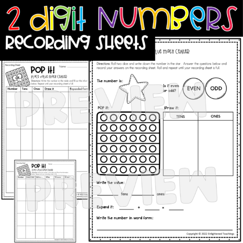 POP IT | Bubble POP Place Value Math Center & Pennants - Made By Teachers