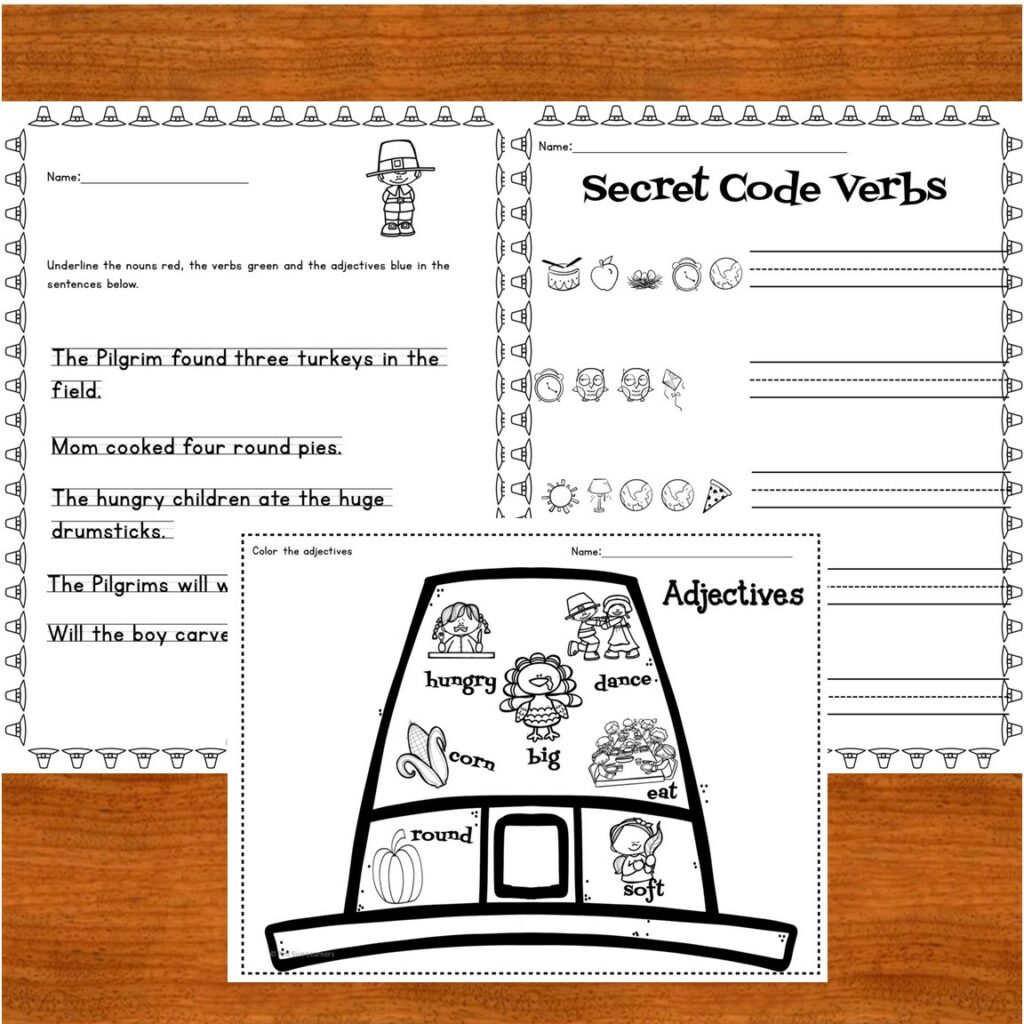 Parts of Speech | Thanksgiving Themed Word Work Center and Worksheets ...