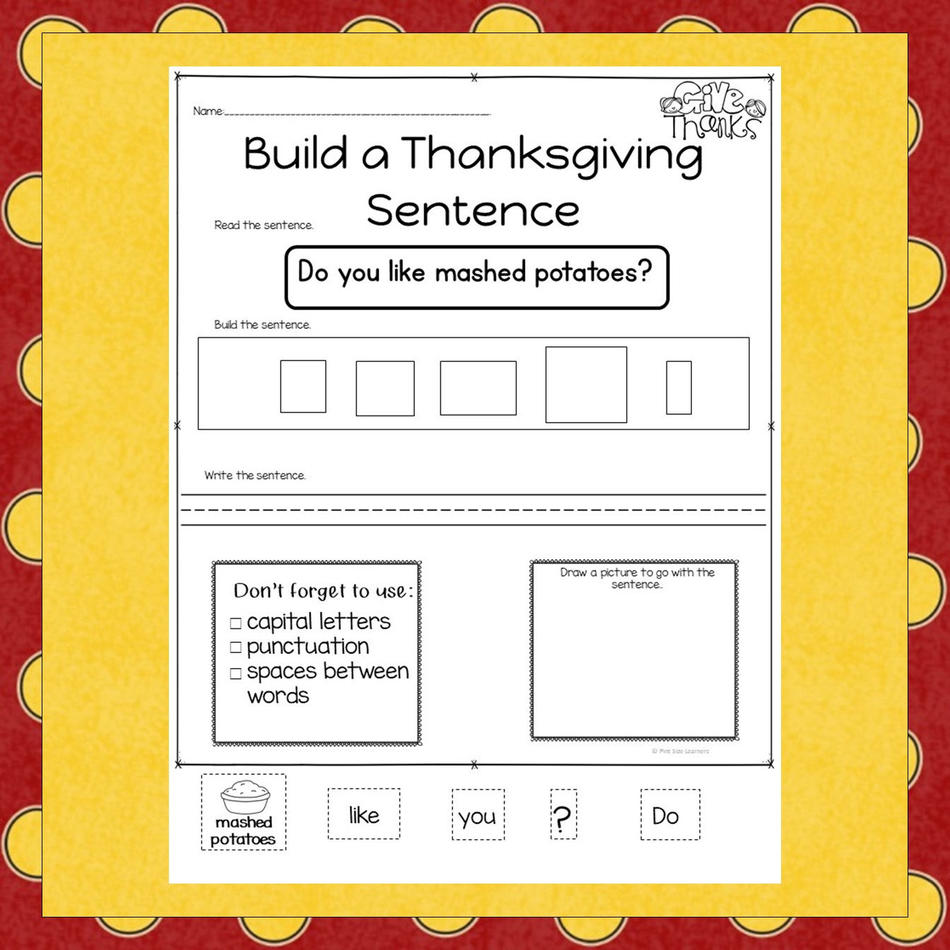 Scrambled Sentences | Building Sentences | November | Thanksgiving ...