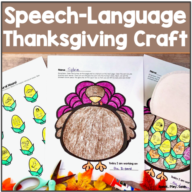 Thanksgiving Speech Therapy Craft - Articulation and Language Activity ...