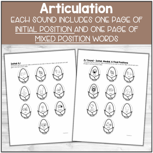 Thanksgiving Speech Therapy Craft - Articulation and Language Activity ...