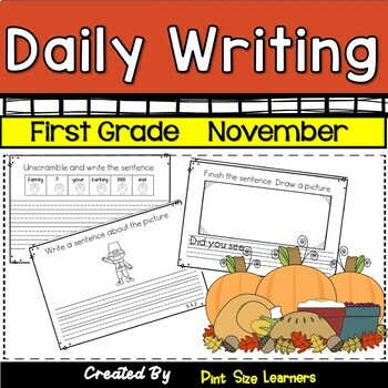 November Writing Prompts for 1st Grade | November Daily Writing Journal ...
