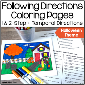 Halloween Following Directions Coloring Sheets 1 & 2 Step Directions ...